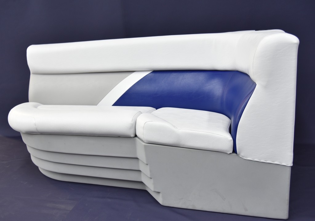 Rear Curved Bench - Pontoon Boat Furniture